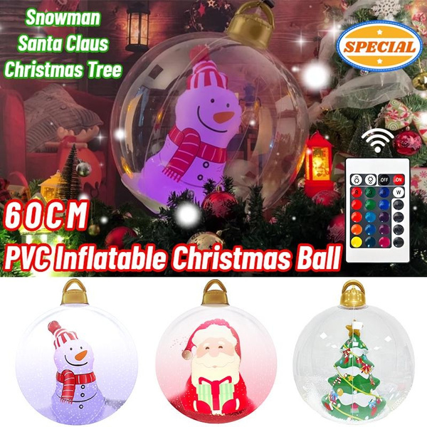 60cm Santa Claus PVC Inflatable Christmas Ball Transparent Decoration ...