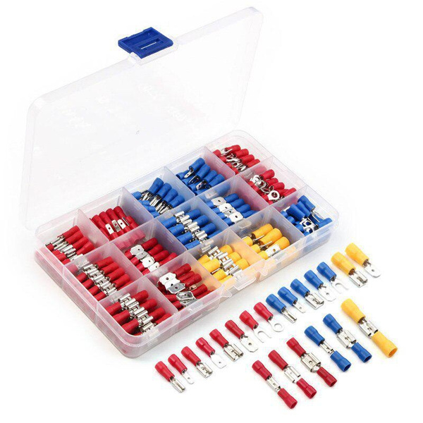 280pcs Set Kit Cable Lugs Assortment Kit Wire Flat Female and Male ...