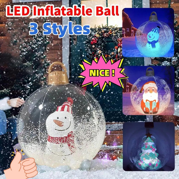 Christmas Inflatable Ball LED Transparent Luminous Giant Xmas Ball ...