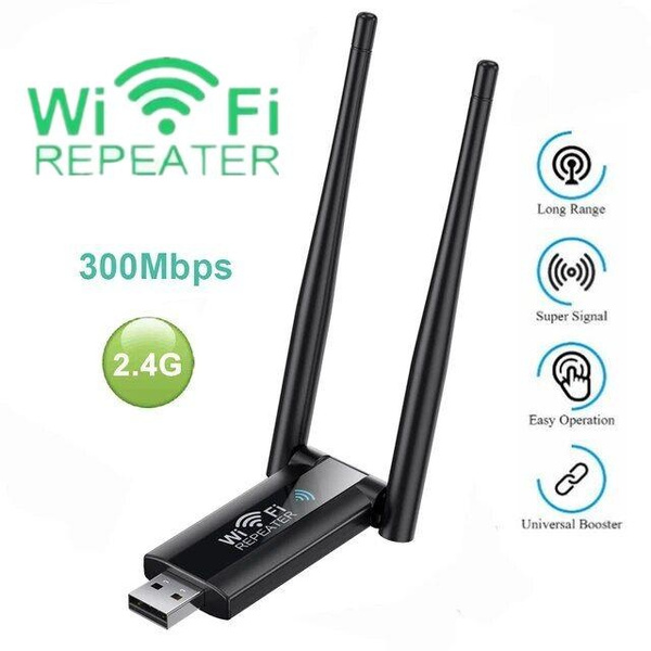 Wireless Wifi Signal Amplifier, 300Mbps 2.4G Portable Signal Booster Repeater, USB-Powered High ...