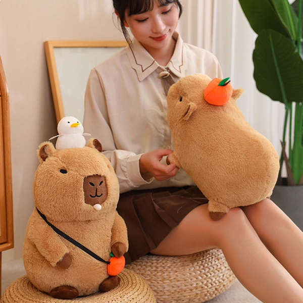 Stuffed Doll Toy Soft Stuffed Capybara Toy Capybara Plush Doll Cartoon Design Fluffy Cotton ...