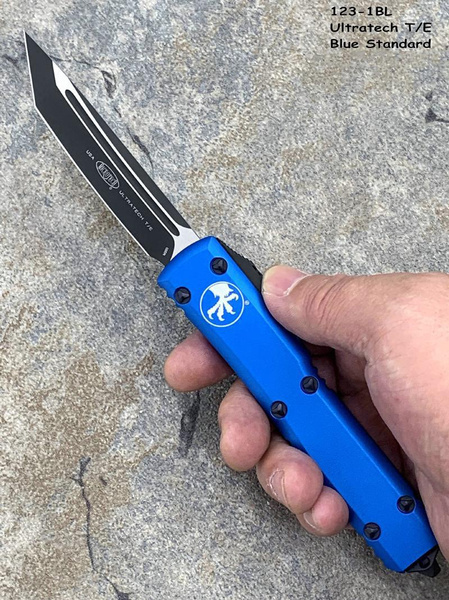 EDC for Men Microtech UTX-85 OTF Automatic Knife, 3.48" Black Tanto ...