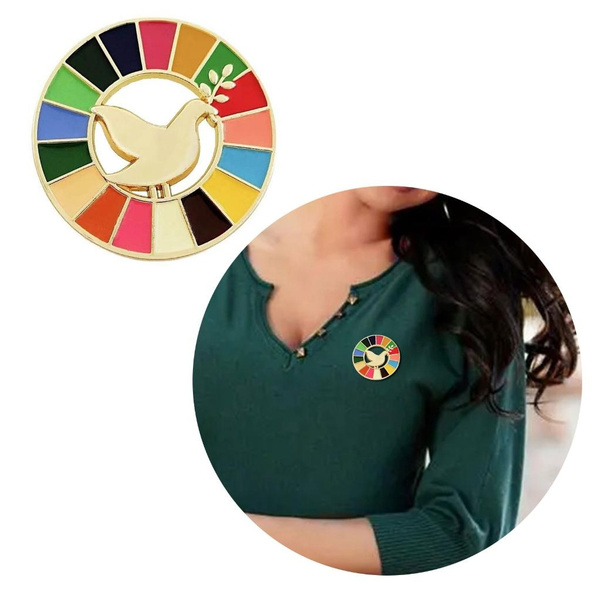 Peace Dove Pattern Lapel Pin United Nations Brooch With 17 Colors ...