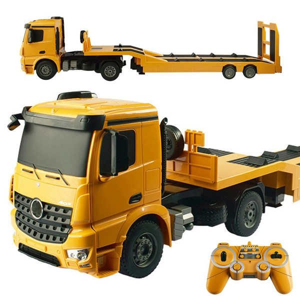 RC Truck Detachable Flatbed Semi Trailer Engineering Tractor Scale 1/20 ...