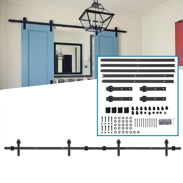 16FT 488cm Double Door Splicing Regular Carbon Steel Barn Door Hanging ...