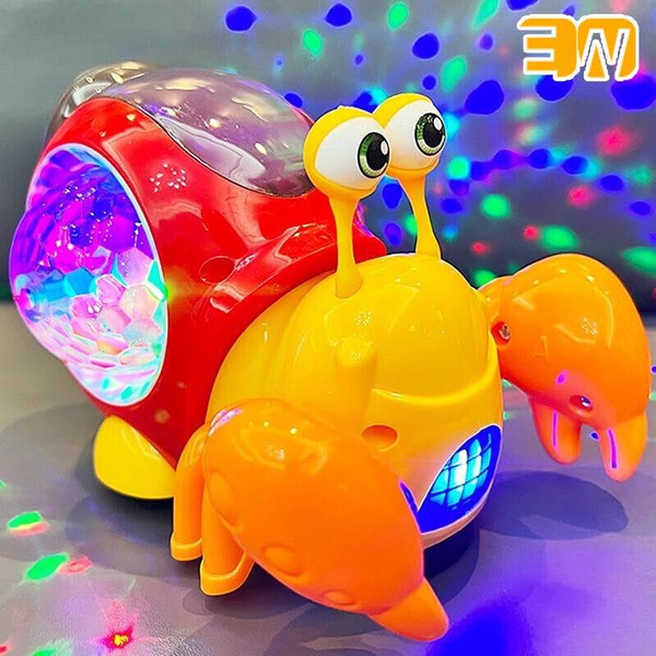 Infant Crawling Snail Baby Toy W/ RGB Music Light Dancing for 1-5 Year ...