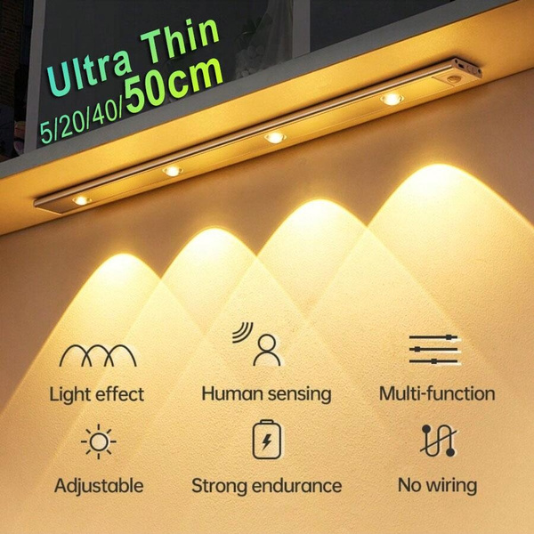 2024New 50/40/20/5cm Motion Sensor LED Light,3 Light Colors,Brightness ...