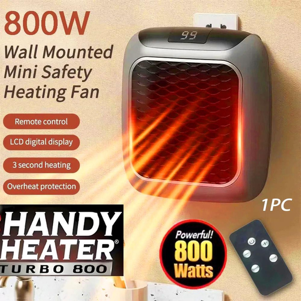 800W Mini Heater for Home Small Bathroom Heating Fans Wall Mounted PTC ...