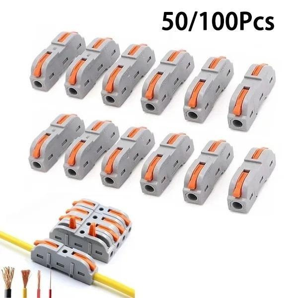 50pcs 100pcs Mini Fast Wire Cable Connectors Universal Compact Conductor Spring Splicing Wiring