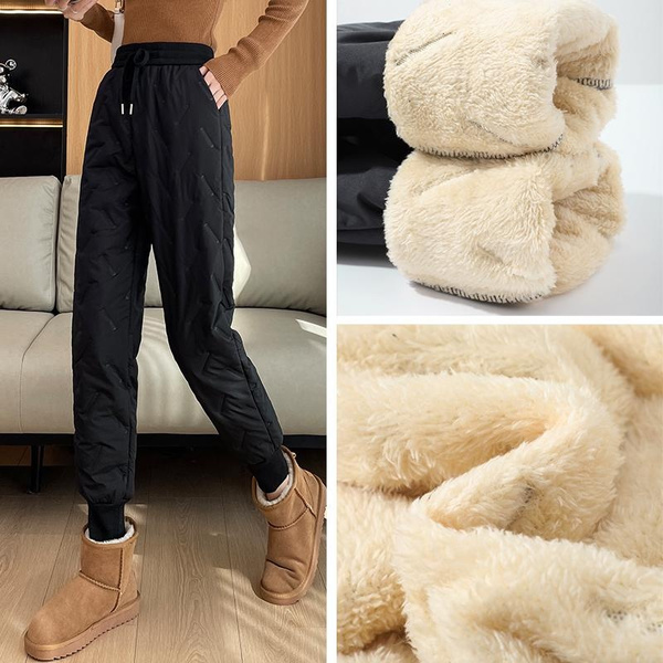 Men's Casual Down Pants Winter Plus Velvet Thickened Warm Sweatpants ...