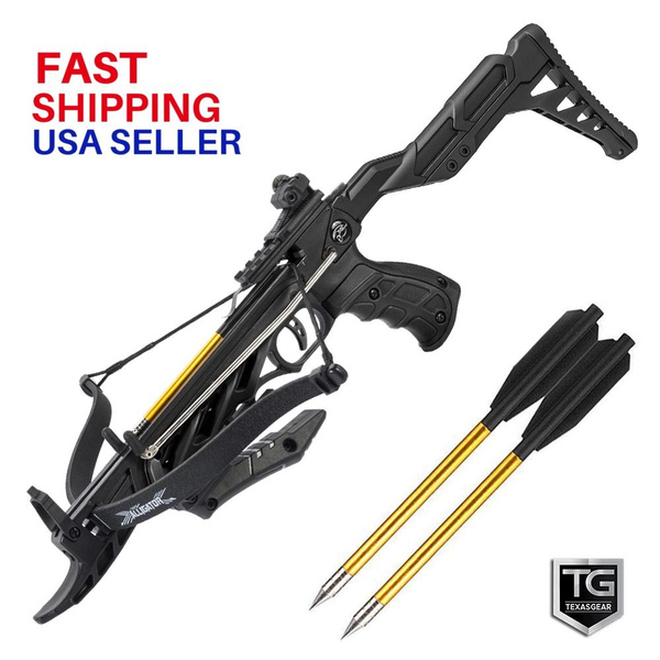 ARCHERY Self Cocking 80LB Black Alligator Pistol Grip CROSSBOW 185 fps ...