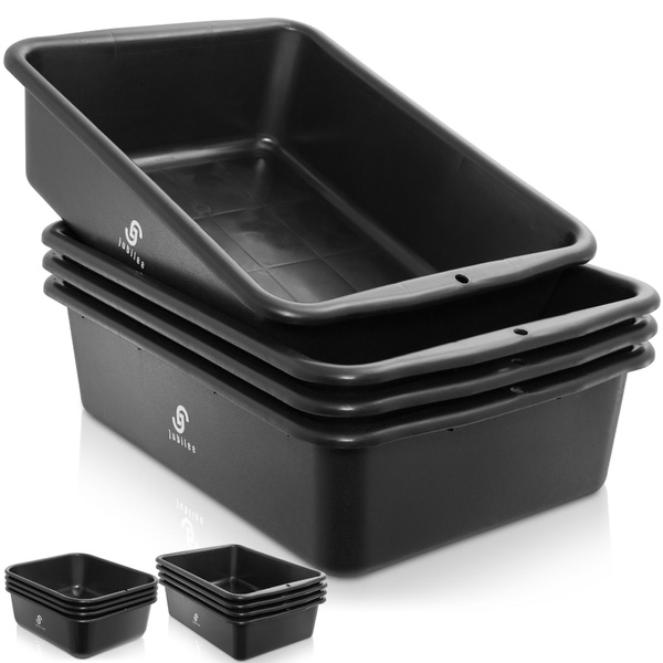 4-Pk Commercial Bus Box/Utility Tub - Plastic Storage Dish Bin | Wish