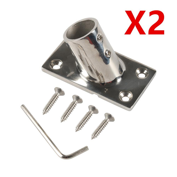 2 Pcs Stainless Steel 60 Degree 7/8 Inch Rectangular Base for Boat Hand ...