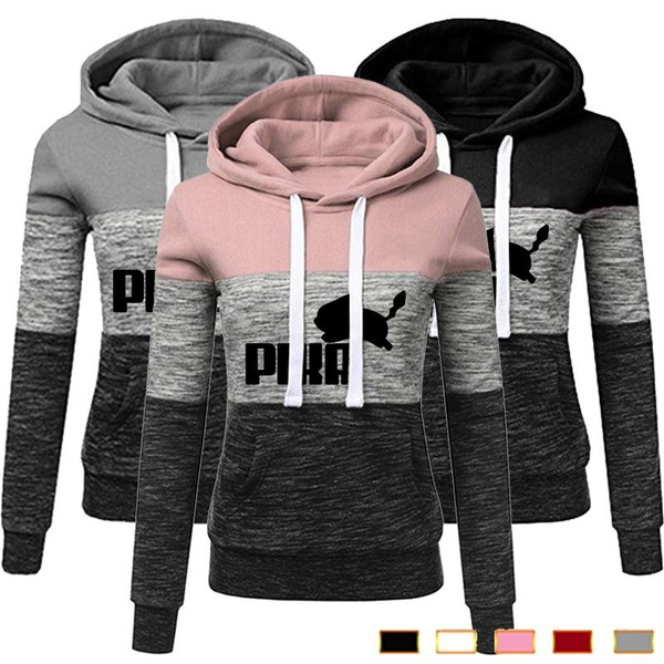 Autumn and Winter Womens Long Sleeve Fleece Pullover Hoodie Sweatshirts ...