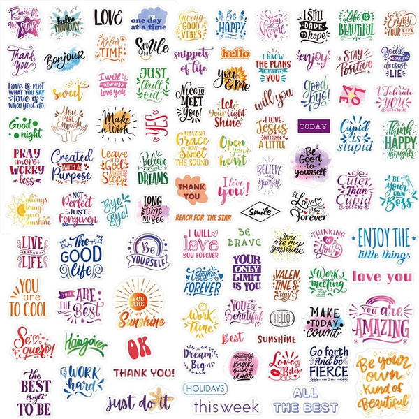 96pcs Positive Encouragement Motivational Words Stickers, Affirmation ...