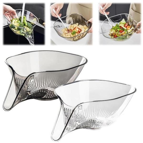 Multi-functional Drain Basket Fruit Cleaning Bowl with Strainer ...