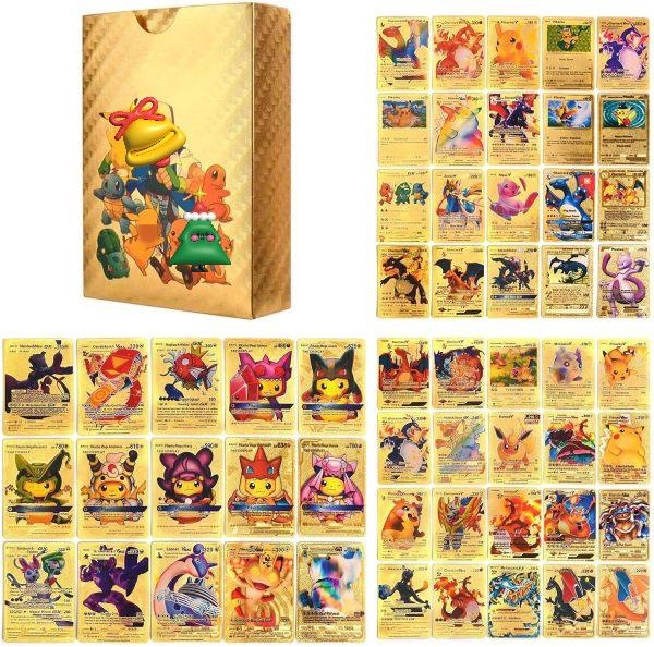 Ultra Rare 55 PCS Gold Cards Packs Game Golden Cards Deck Box Gold Foil ...