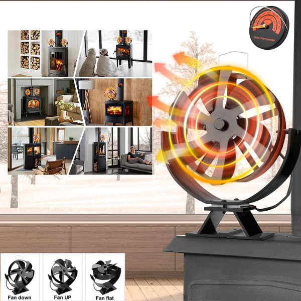 Rotatable Fireplace Fan 6 Blades Chimney Fan Stove Fan Fireplace ...