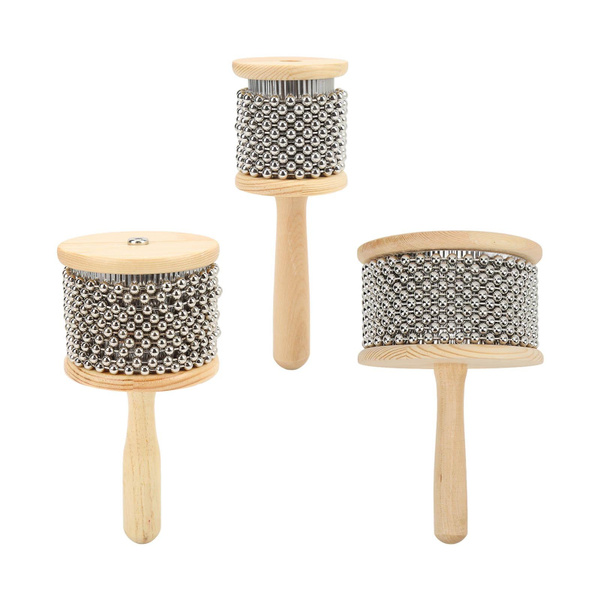Wooden Cabasa Steel Ball Hand Cranked Toy Portable Children Teaching ...
