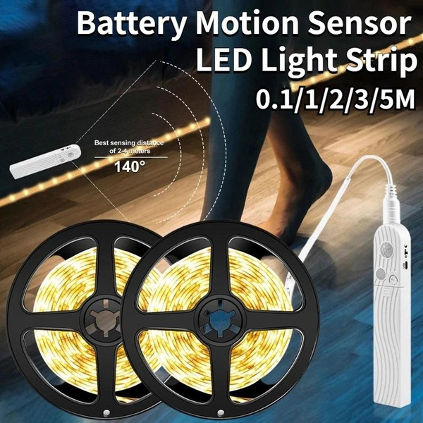Led Light Strip PIR Motion Sensor Induction Led Strip Battery 60leds/m ...