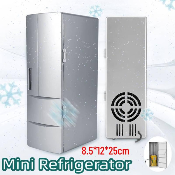 Compact Mini USB Fridge Freezer Cans Drink Beer Cooler Warmer Travel ...