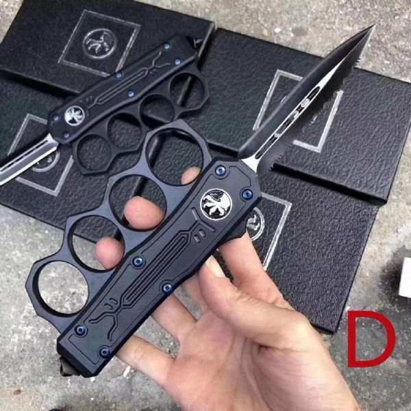 NEW Microtech Tactical Brass Knuckle Style AUTO OTF Spring Straight Out ...