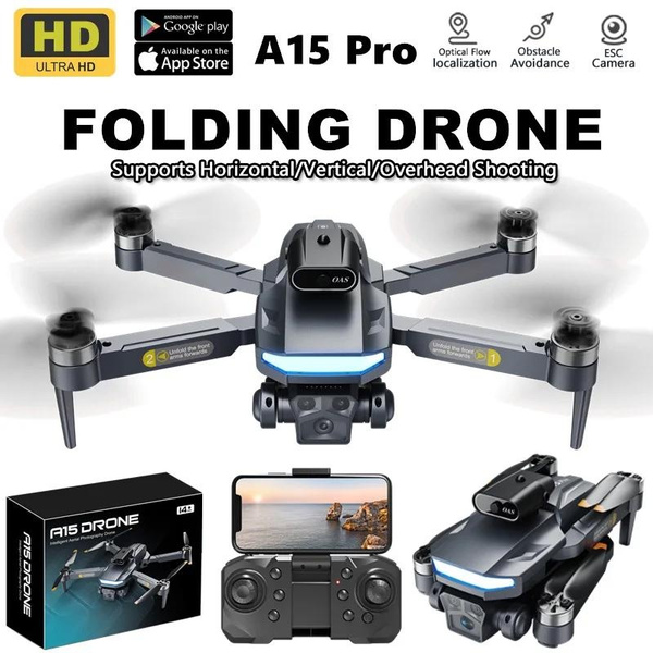 2024 New A15Pro Drone Three HD ESC Camera Professional Wifi 5G Four Way ...
