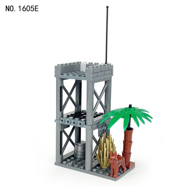 Military Moc Series Small Military Watchtower Police Dog Sentry DIY ...