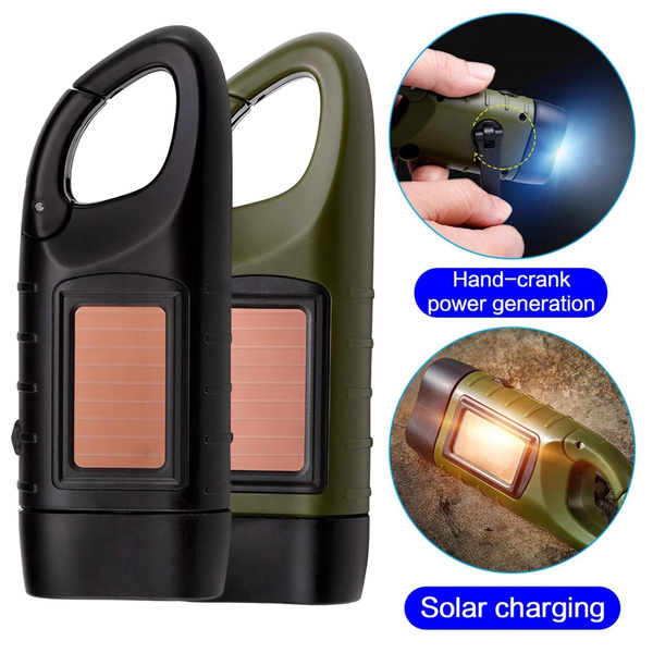 1PC Versatile Outdoor Hand-Crank LED Flashlight, Solar Emergency ...