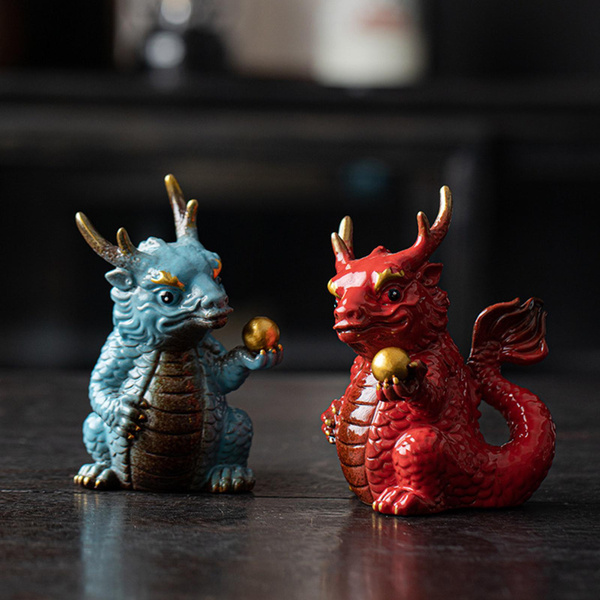 Desktop Dragon Statue Chinese Dragon Decoration Ceramics Chinese Dragon ...