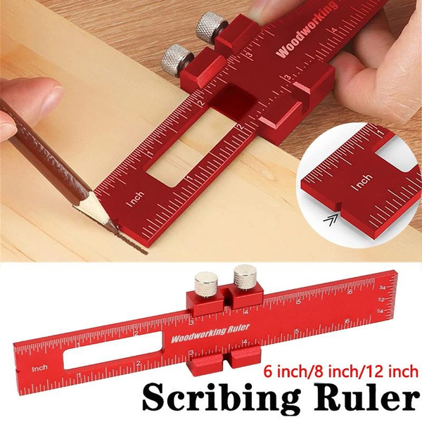 1PCS High-precision Scale Ruler Woodworking Scribing Mark Line Gauge ...