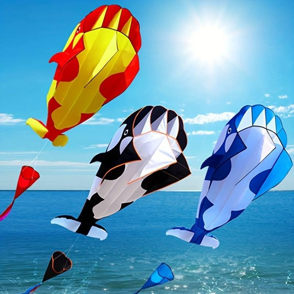 1 Piece 3D Killer Whale Kite Large Soft Kite Three-dimensional Cartoon ...