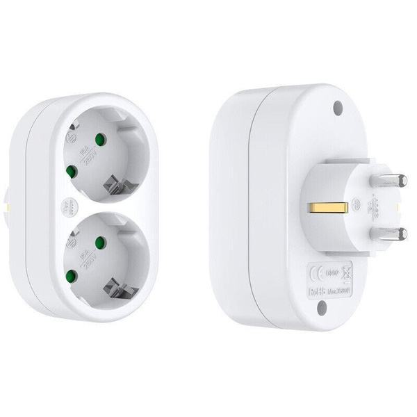 1/5pcs European Type Conversion Plug 1 TO 2 Way EU Standard Power ...