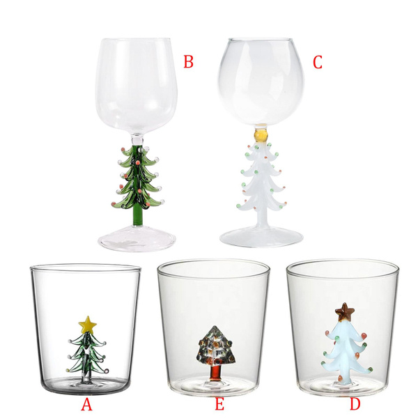 Christmas Tree Wine Glass Stem Wine Glasses Elegant Wine-Goblet Wine ...