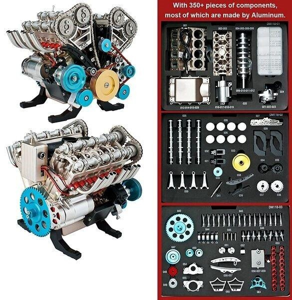 v4 V8 Engine Model Bootable 8-cylinder Engine Mechanical Metal Assembly ...
