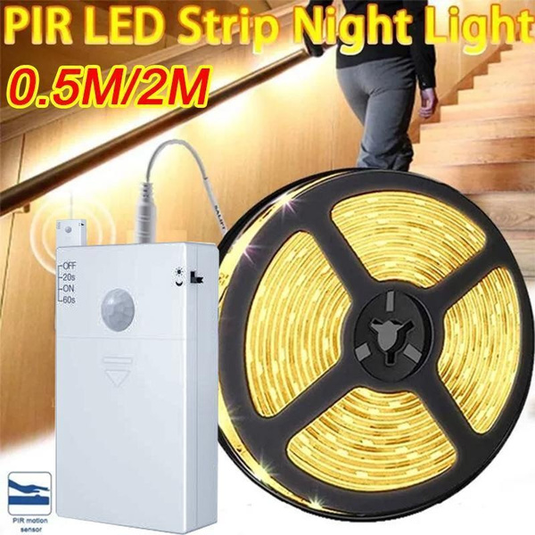 0.5M/2M Led Light Strip PIR Motion Sensor Induction Led Strip Battery ...