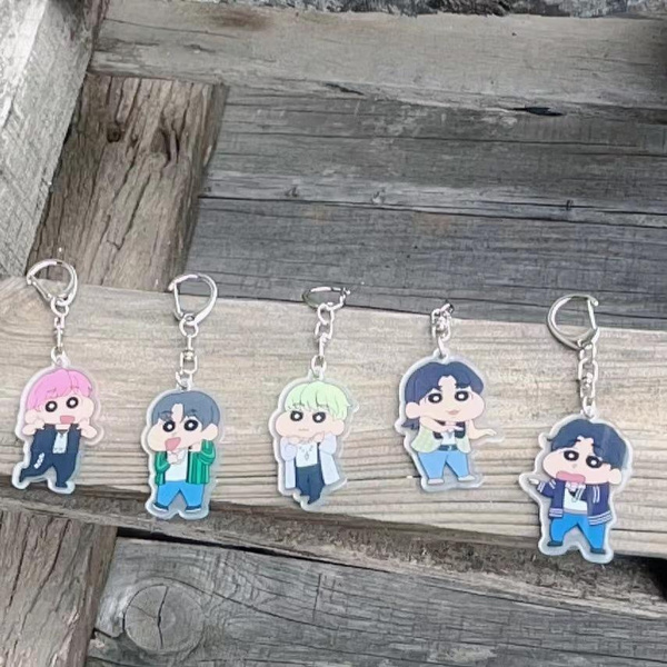 Kpop Idol Moa Collab Crayon Shinchan Key Ring Yeonjun SOOBIN Acrylic ...