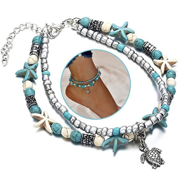 Ankle Bracelets for Women Girls Layered Beach Adjustable Anklets Boho ...