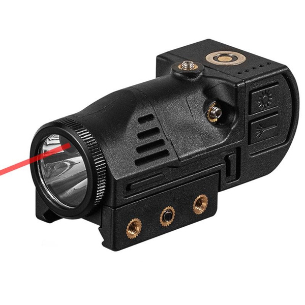Tactical Weapon Gun Light Laser Flashlight Combo Combat 500 Lumens ...