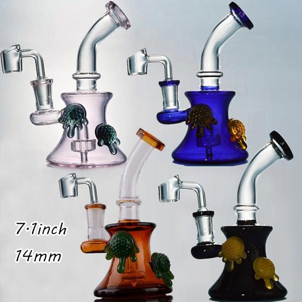 7.1inch Tortoise Dab Rig Heady Percolator Glass Water Pipes Thick ...