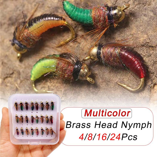 4/8/16/24Pcs/Box Realistic Nymph Scud Fly for Trout Fishing Nymph ...