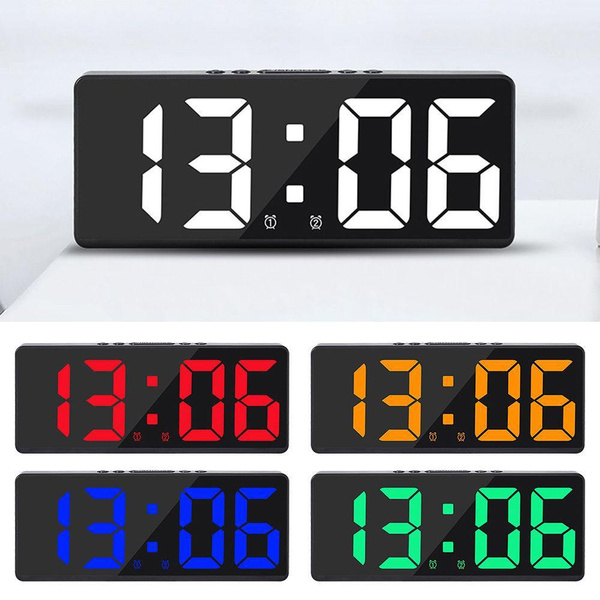 Large Number Clocks Voice Control Digital Alarm Clock Temperature ...