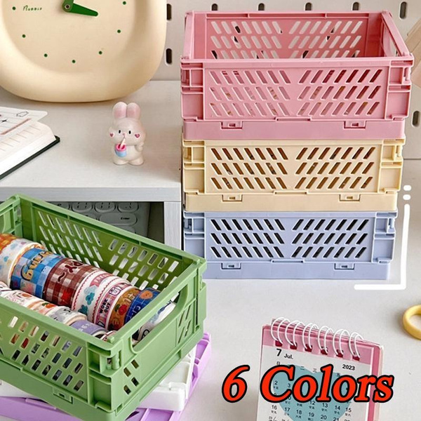 Folding Plastic Storage Box Student Desktop Tape Stationery Storage ...