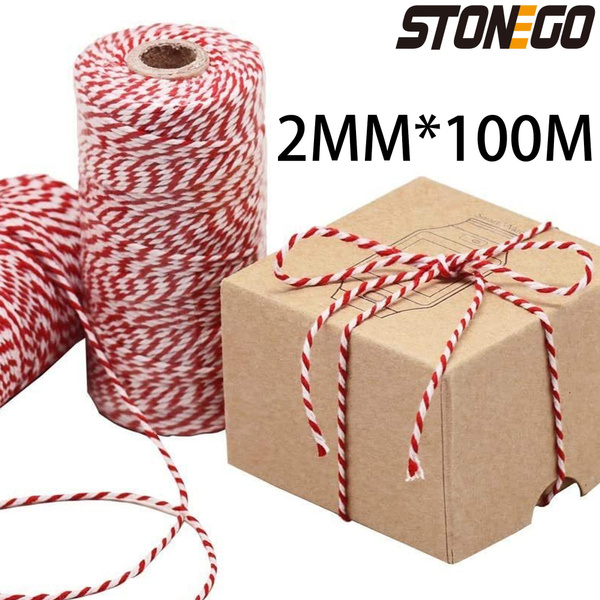 STONEGO 1Roll 100m/3937Inch Two Color Cotton Rope, 2mm Handmade DIY ...