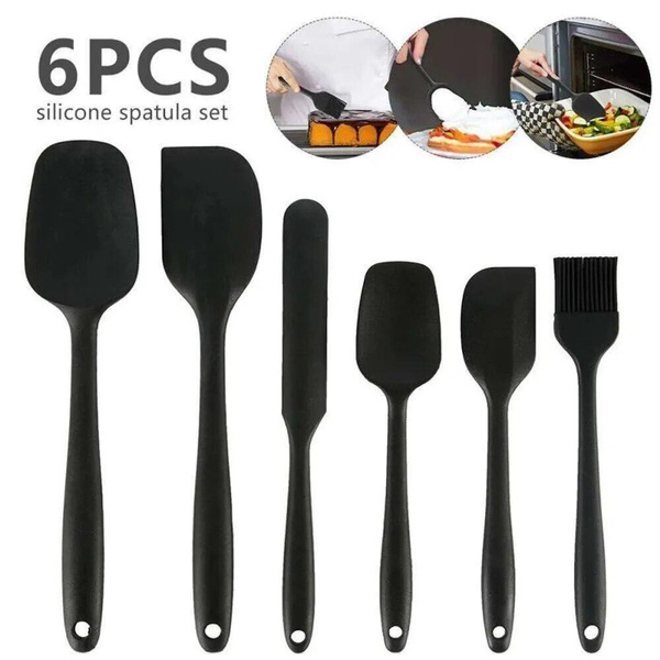 6 Pieces Silicone Spatula Set Food Grade Non Stick Heat Resistant ...