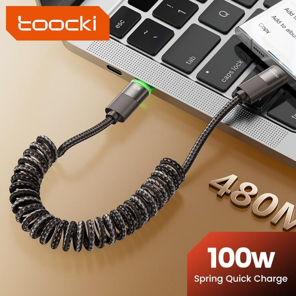 Toocki 100W Type C To Type C Spring Retractable Data Cable With ...