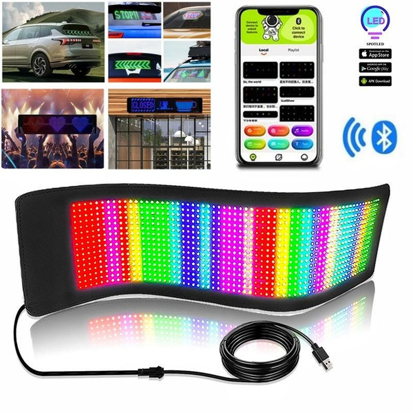 Car LED Flexible Display Rear Window Foldable Scrolling Message Board ...