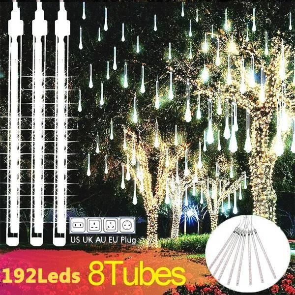 2022 Upgraded Waterproof Meteor Shower Rain Lights for Outdoor Garden ...