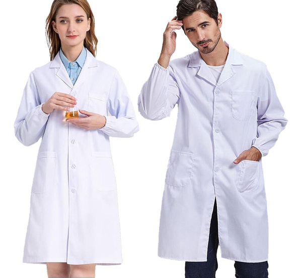 Medical Uniform Doctor Coat Long Sleeve Men Women Overall Scrubs Lab ...