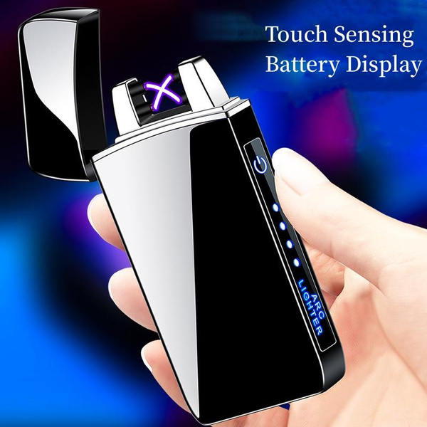 Windproof Pulse Plasma Lighter, Electric Lighter, Double Arc, USB ...